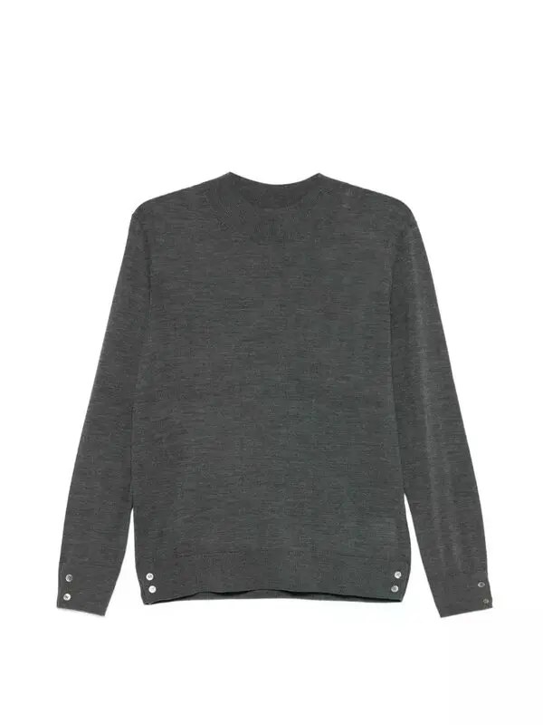 IVORY PARIS Buttoned Mock-neck Sweater - Grey