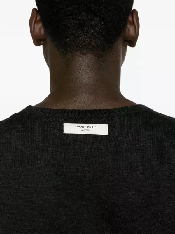 IVORY PARIS Button-cuff Crew-neck Sweater