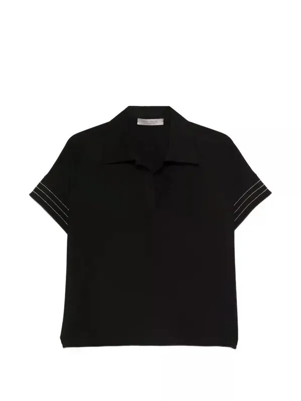 D.exterior Short-sleeved Top - Black