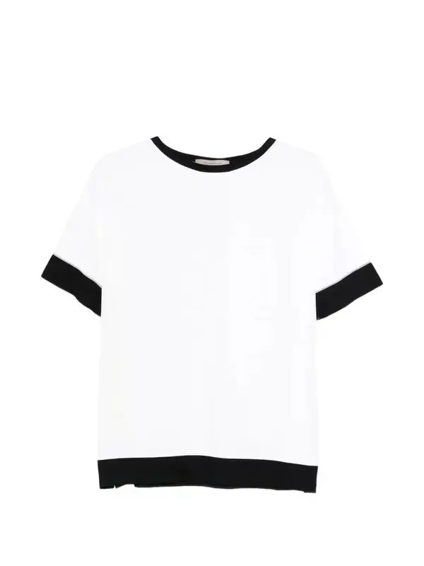D.exterior Contrast-trim T-shirt - White