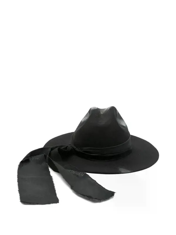 KAMIYA Ribbon Trim Wide Brim Hat