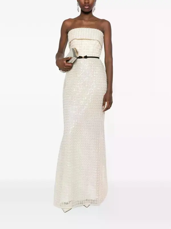 Elie Saab Sequin Embellished Maxi Dress