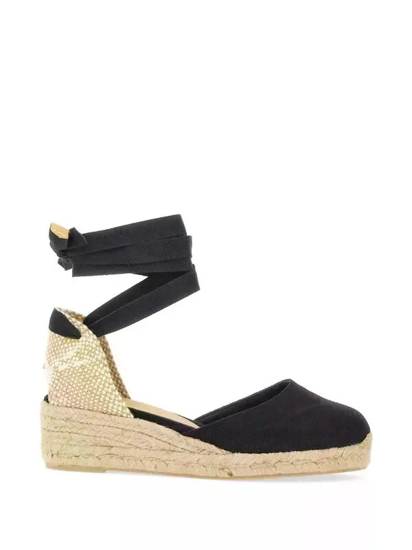 CastaÑer Carina Tie-fastening Espadrille - Black