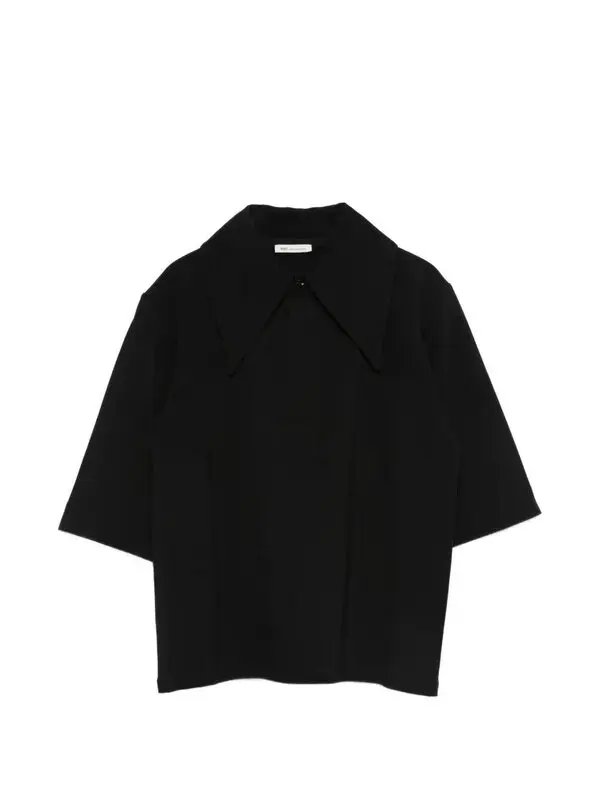 Ami Short-sleeve Polo Top - Black