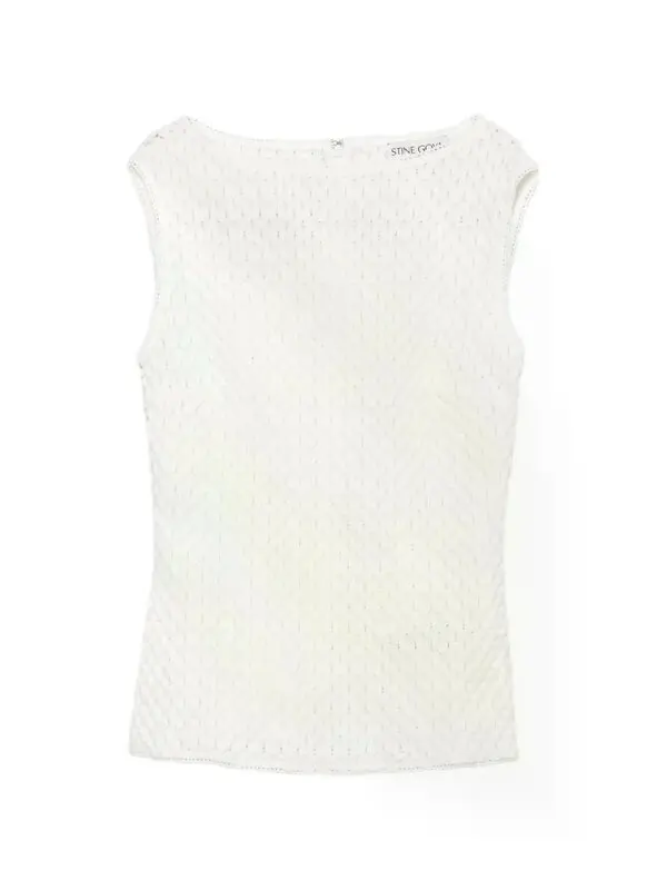 Stine Goya Textured Sleeveless Vest - White