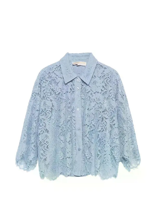 Michael Kors Lace-overlay Shirt - Blue