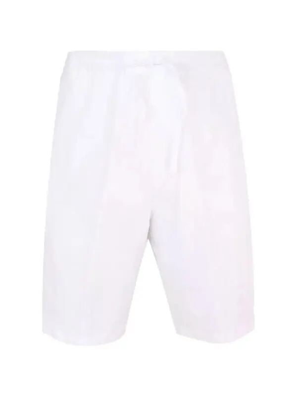 120% Lino Drawstring Bermuda Shorts - White