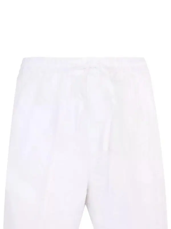 120% Lino Drawstring Bermuda Shorts - White
