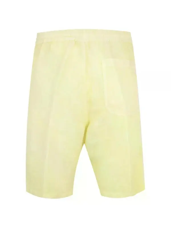 120% Lino Drawstring Bermuda Shorts - Yellow