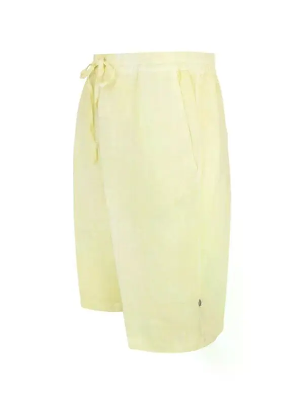 120% Lino Drawstring Bermuda Shorts - Yellow