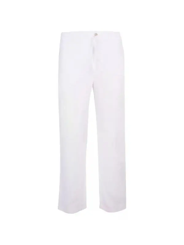 120% Lino Drawstring Trousers - White