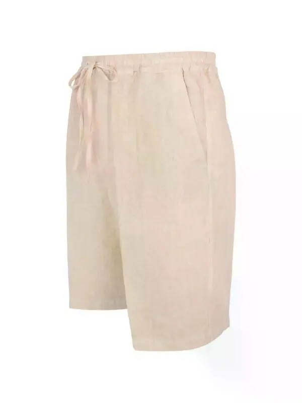 120% Lino Drawstring Bermuda Shorts - Neutrals