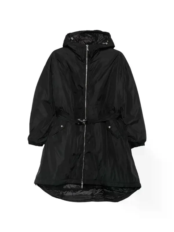 Add Belted Parka Coat - Black