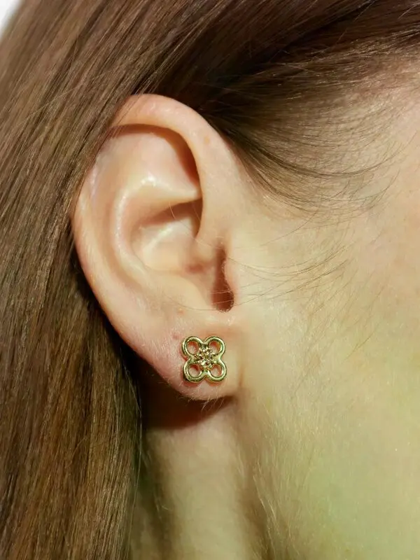Tory Burch Clover-logo Bracelet And Earrings Set