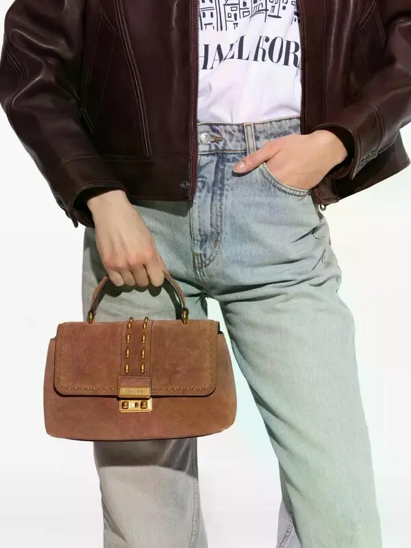 Michael Kors Tribeca Studded Top-handle Tote Bag - Brown