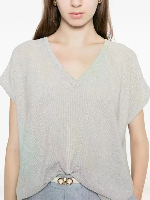 Fabiana Filippi V-neck T-shirt - Grey
