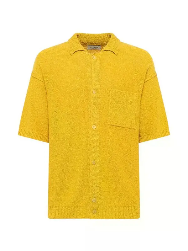 LANEUS Knitted Boxy Shirt - Yellow