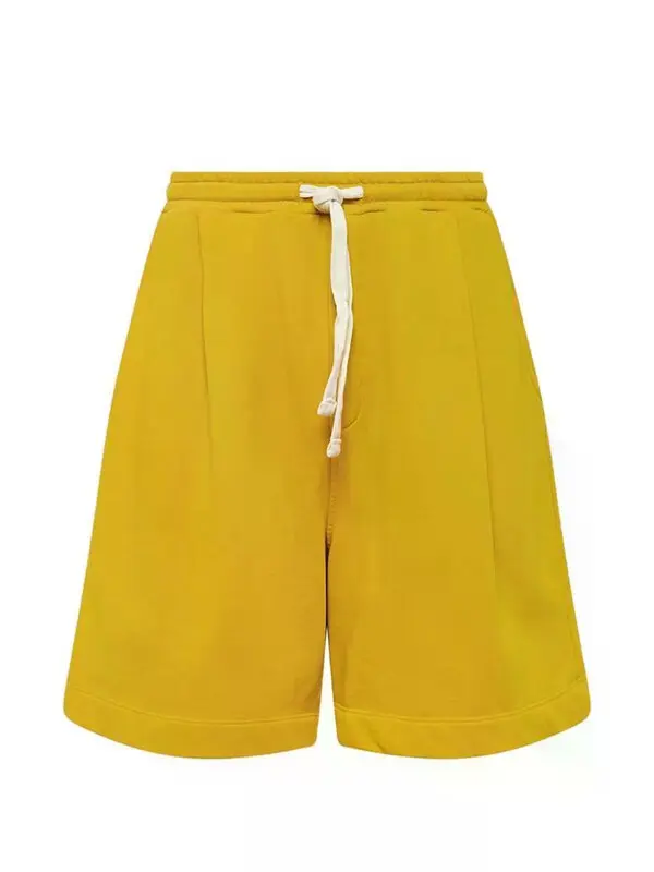 LANEUS Drawstring Fleece Shorts - Yellow