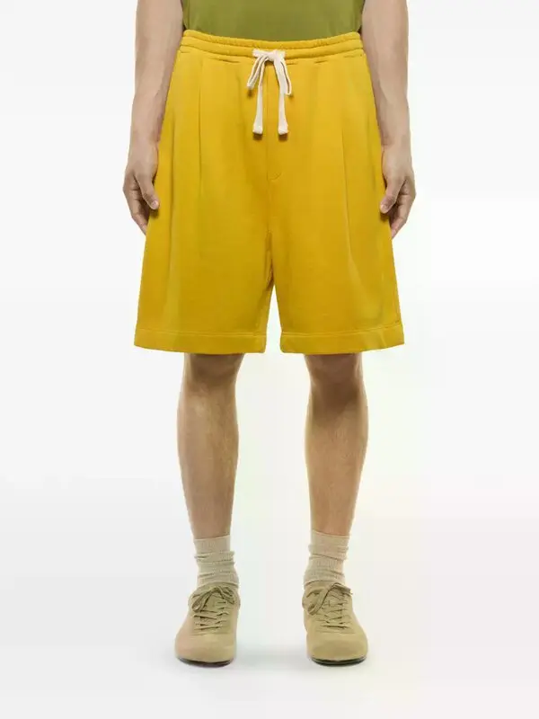 LANEUS Fleece Drawstring Shorts - Yellow