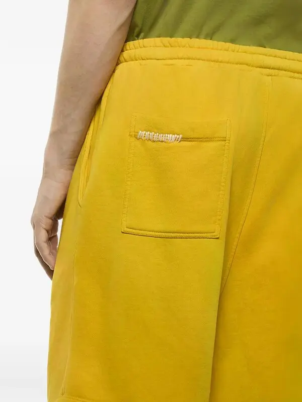 LANEUS Fleece Drawstring Shorts - Yellow