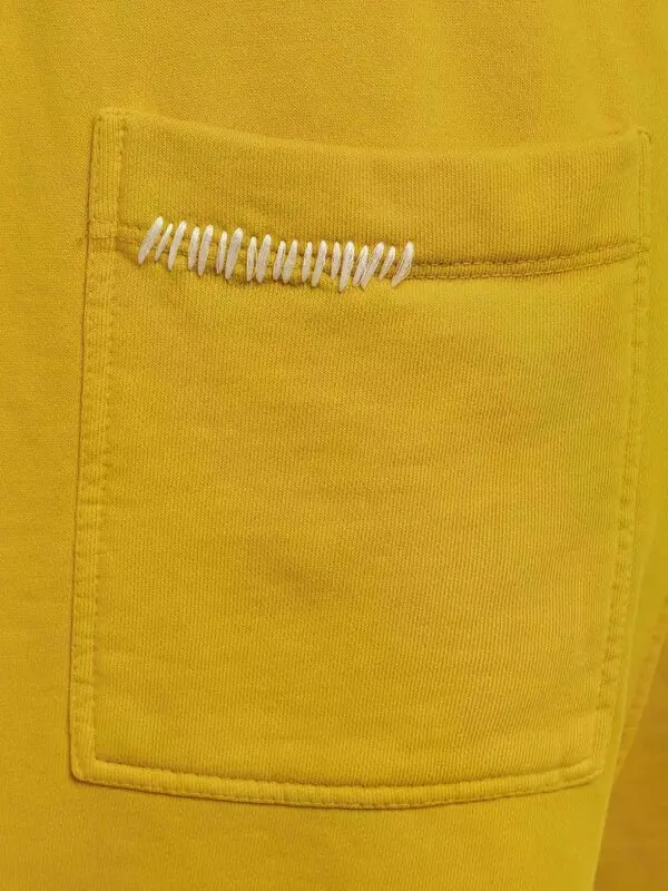 LANEUS Fleece Drawstring Shorts - Yellow