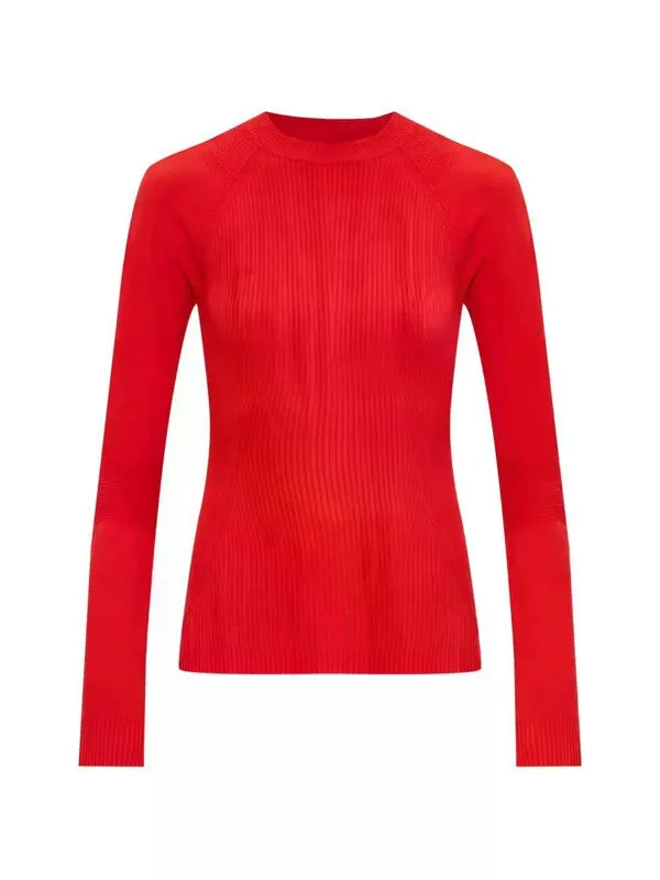 Moncler Logo Ribbed Top - Red