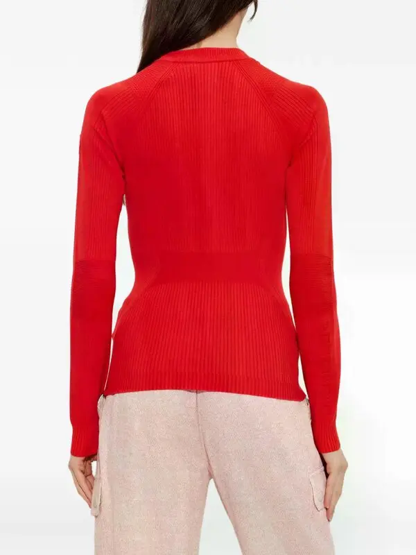 Moncler Logo Ribbed Top - Red
