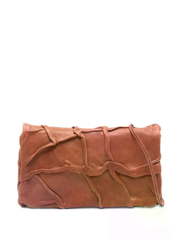 SOMMET Soffietta Leather Clutch Bag - Brown