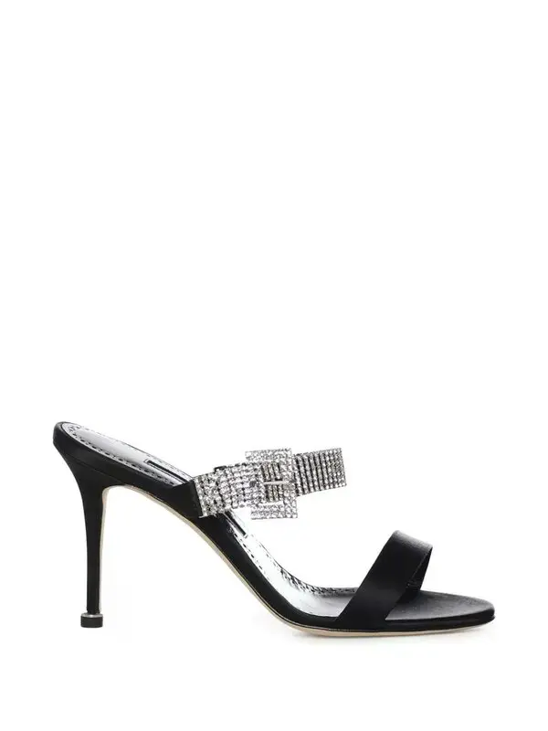 Manolo Blahnik Fibolta Embellished Mules - Black
