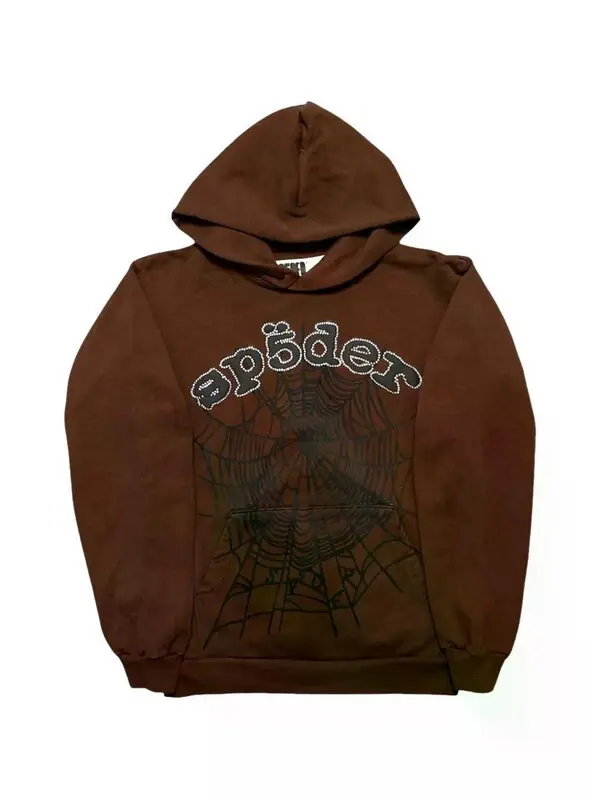 SP5DER Drawstring Hooded Sweatshirt - Brown