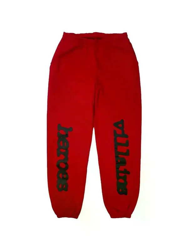SP5DER X Metro Boomin Heroes X Villains La Exclusive Elasticated Cuffs Track Pants - Red