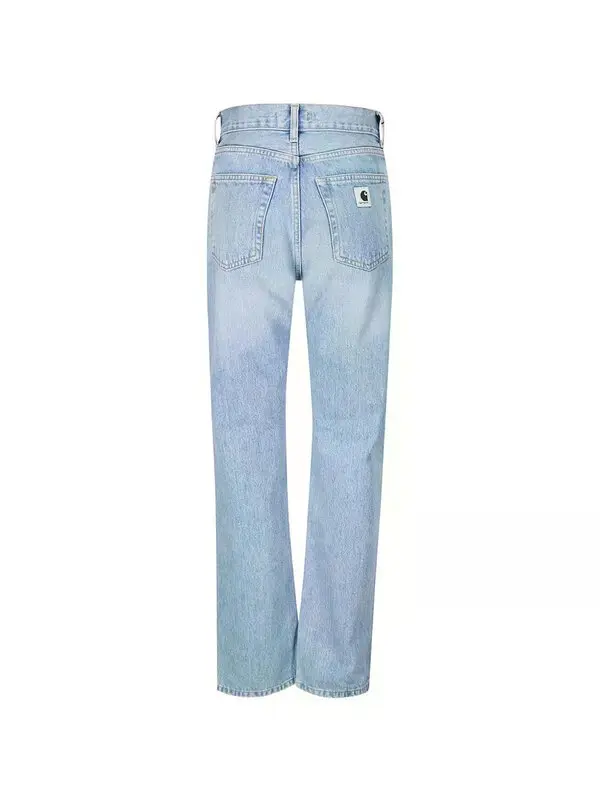 Carhartt Work In Progress Noxon Logo Patch Denim Trousers - Blue