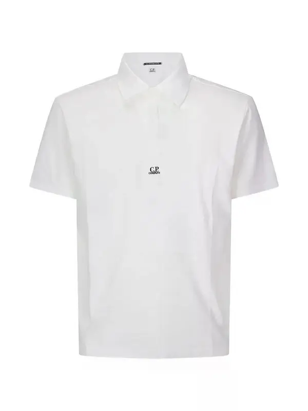 C.P. COMPANY Logo-detail Short-sleeve Polo Shirt - White