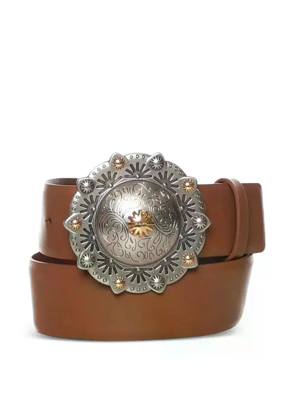 Pinko Embellished Leather Belt - Brown