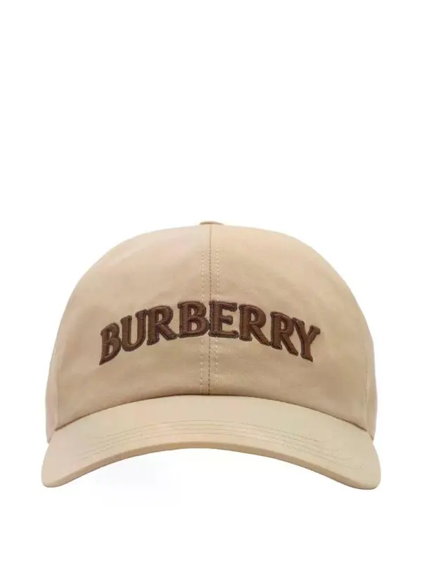 Burberry Logo Gabardine Baseball Cap - Neutrals