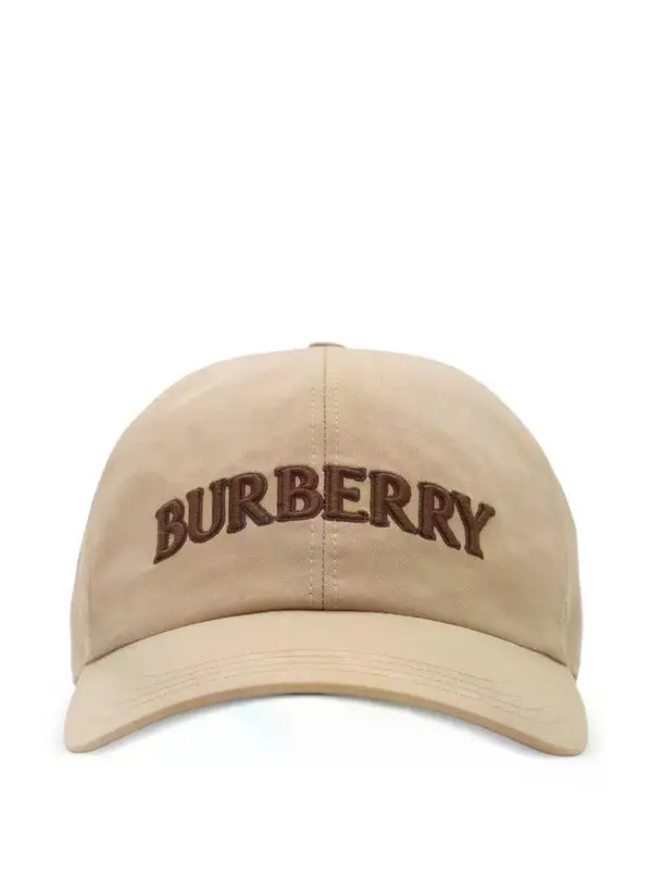 Burberry Logo Gabardine Baseball Cap - Neutrals