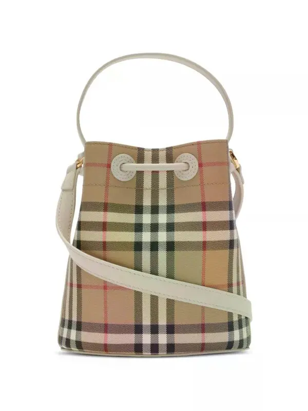 Burberry Mini Check Bucket Bag - Neutrals