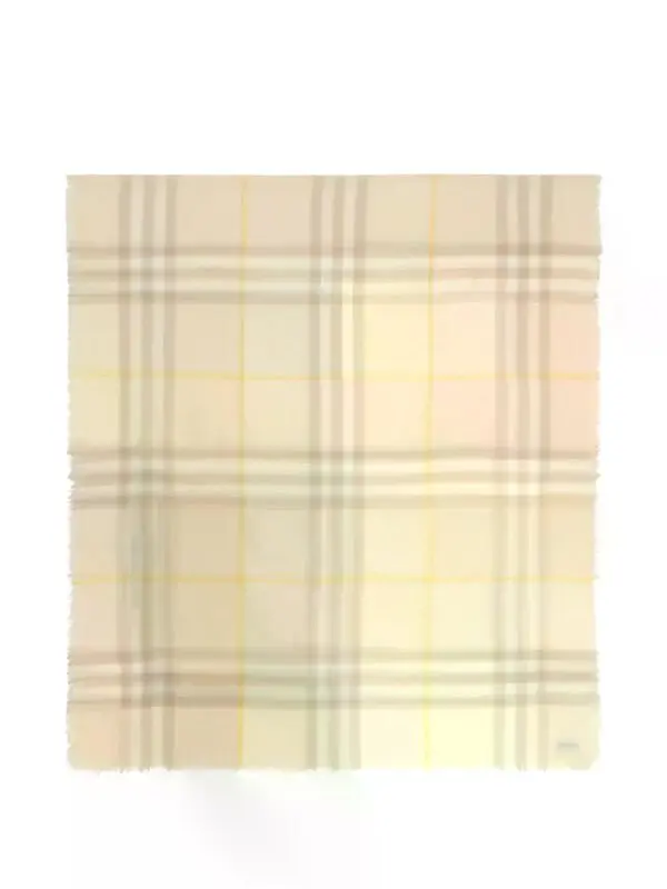 Burberry Wide Check Wool Scarf - Neutrals
