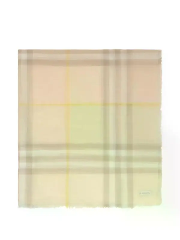 Burberry Wide Check Wool Scarf - Neutrals