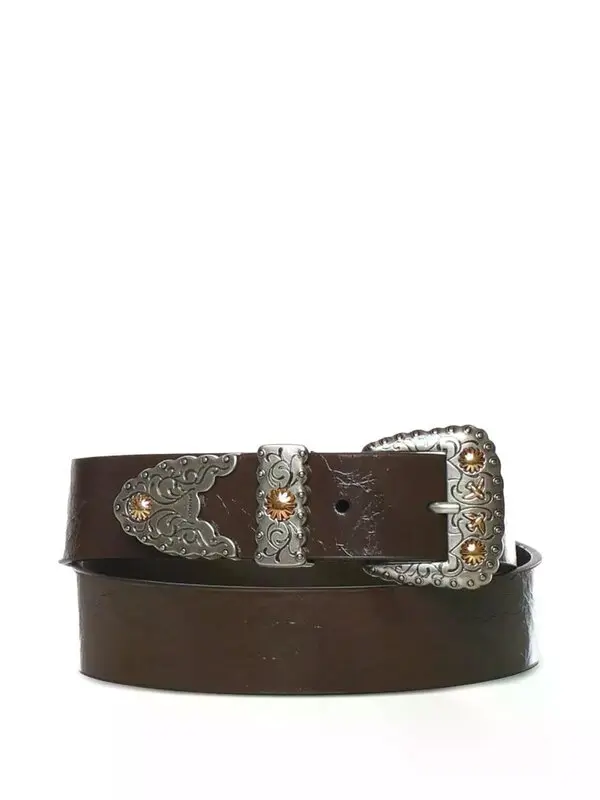 Pinko Buckled Leather Belt - Brown