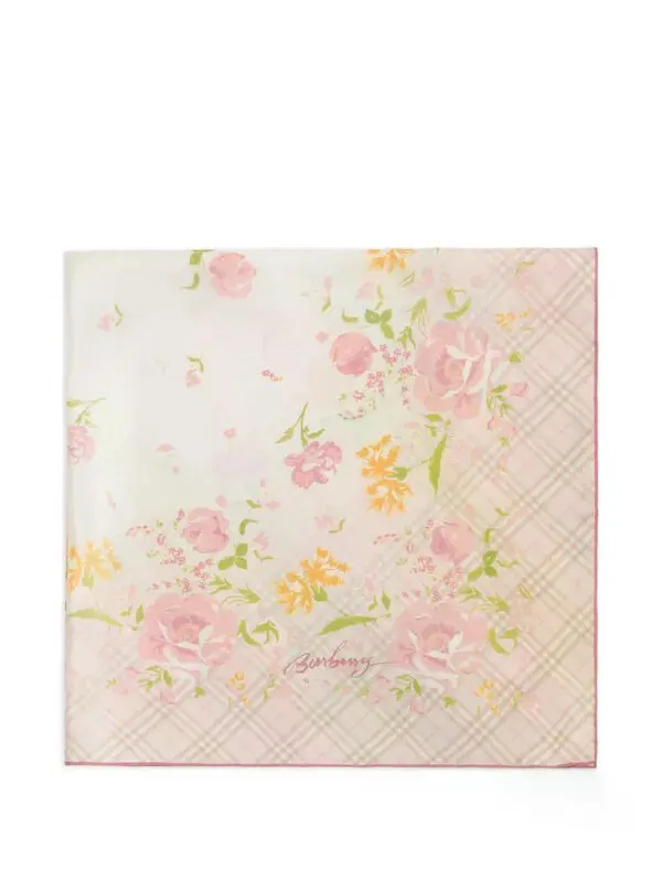 Burberry Garden Party Silk Scarf - Pink