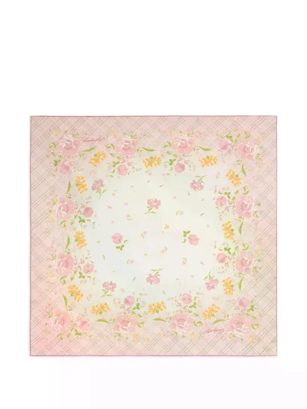 Burberry Garden Party Silk Scarf - Pink