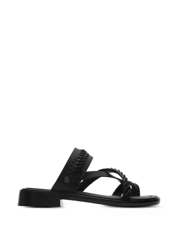 Burberry Leather Baez Sandals - Black