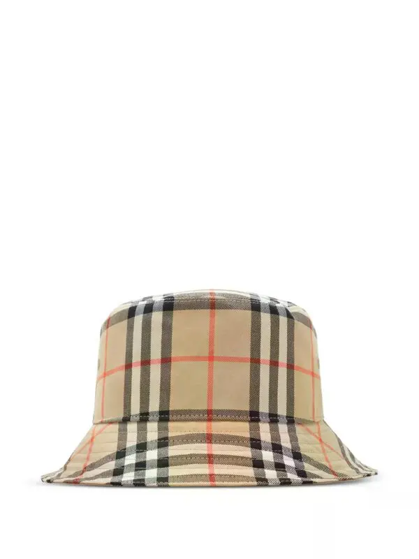 Burberry Check Cotton Bucket Hat - Neutrals