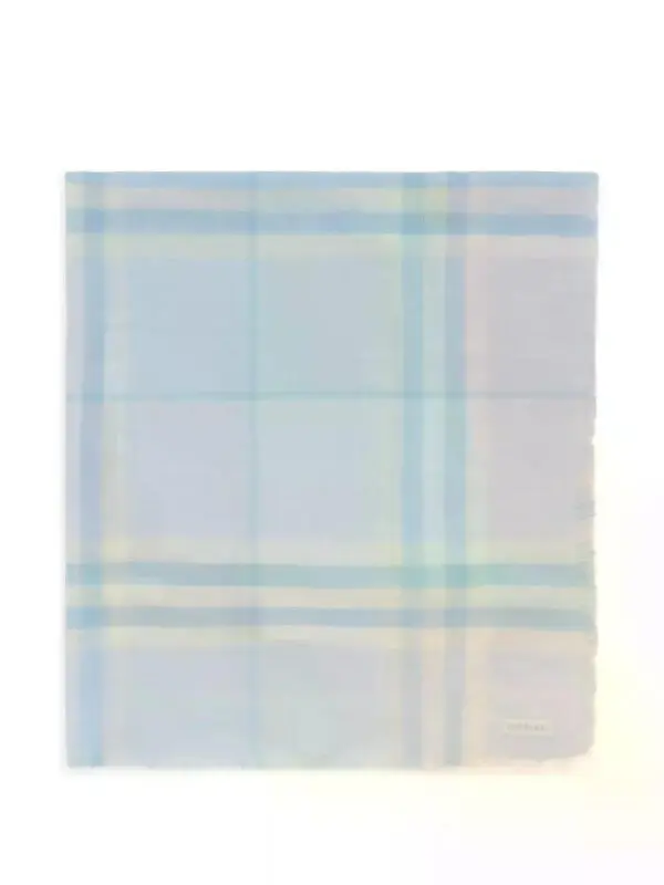 Burberry Wide Check Wool Scarf - Blue