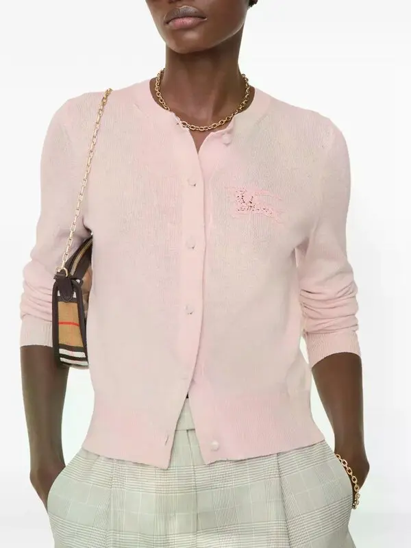Burberry Ekd Cotton Wool Cardigan - Pink