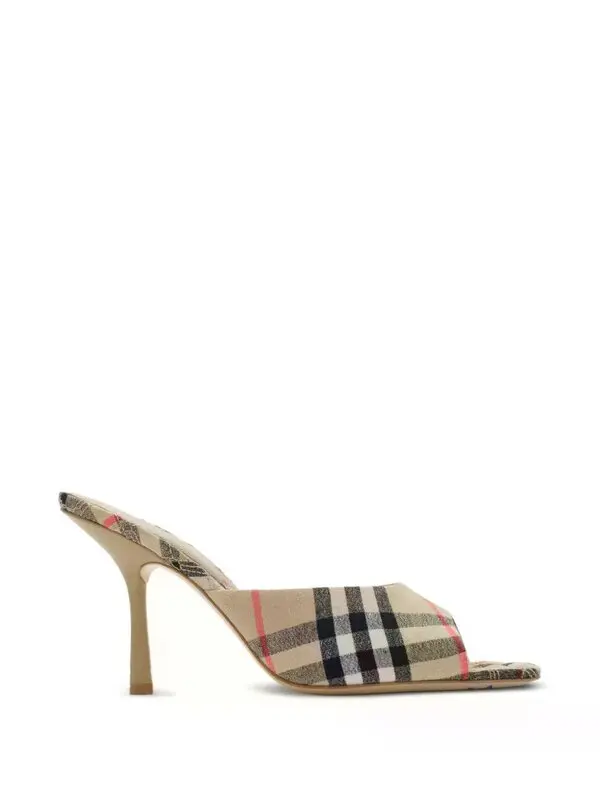 Burberry Check Mews High Sandals - Neutrals