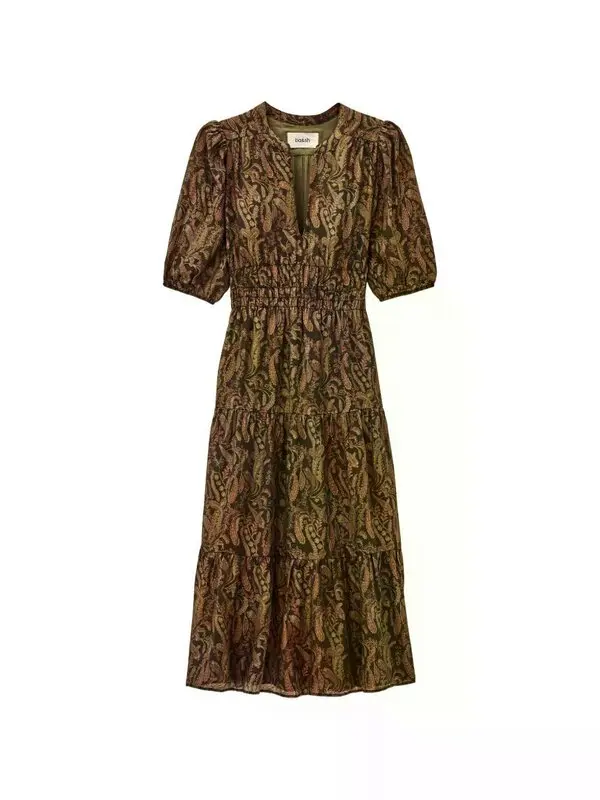 Ba&sh Tanyssa Paisley-pattern Tiered Dress - Green