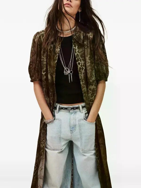 Ba&sh Corma Puff-sleeve Midi Dress