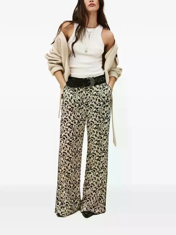 Ba&sh Printed Wide-leg Trousers - Neutrals